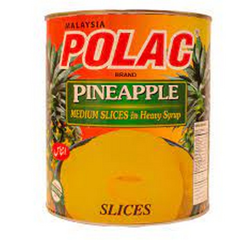 POLAC PINEAPPLE MEDIUM SLICES 3KG TIN