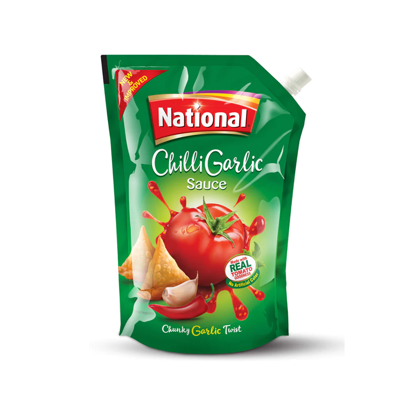 NATIONAL CHILLI GARLIC SAUCE POUCH 1KG
