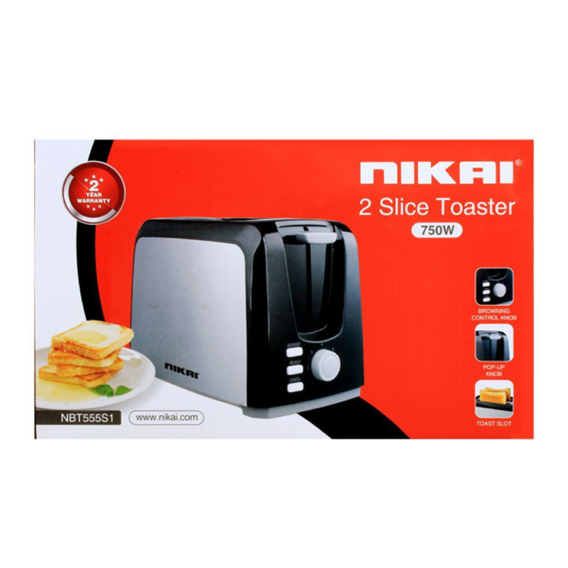 Buy nikai 2slice toaster nbt 555s1 at best price in Pakistan | Hydri ...