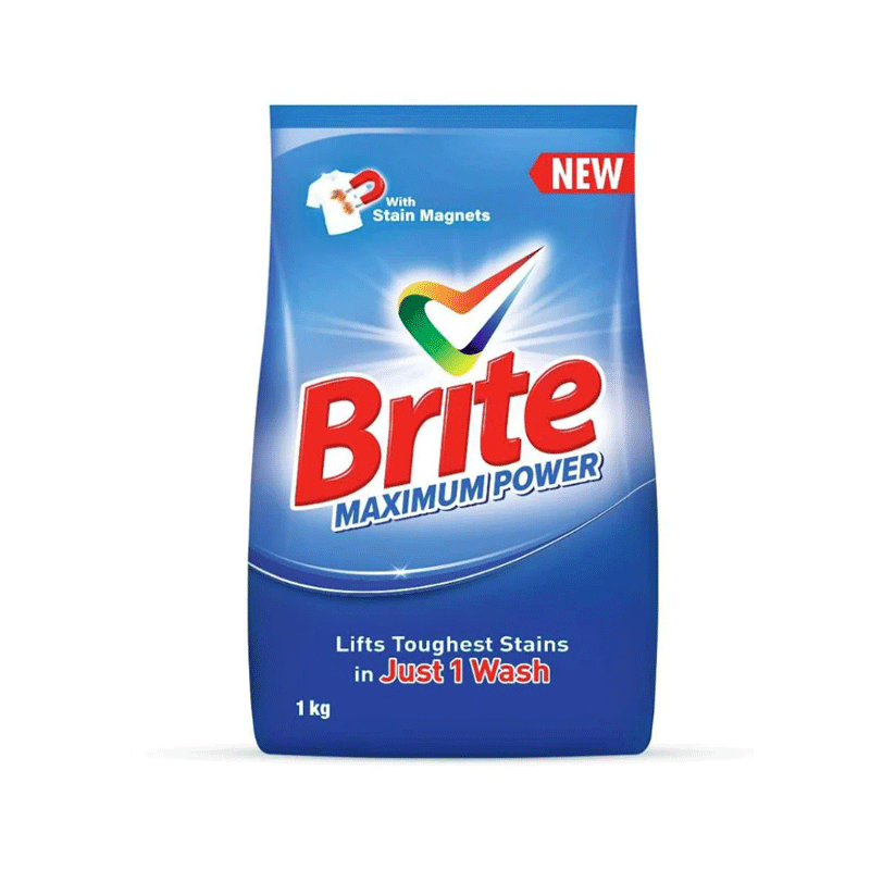 BRITE DETURGENT POWDER MAXIMUM POWER 1KG