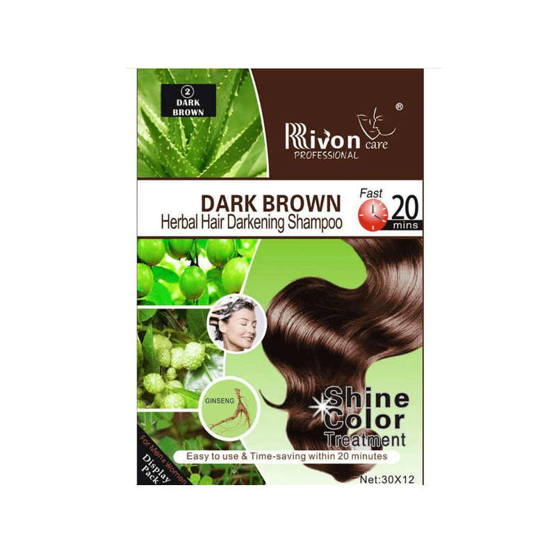 Buy rivon dark brown 02 hair color shampoo 30ml at best price in ...