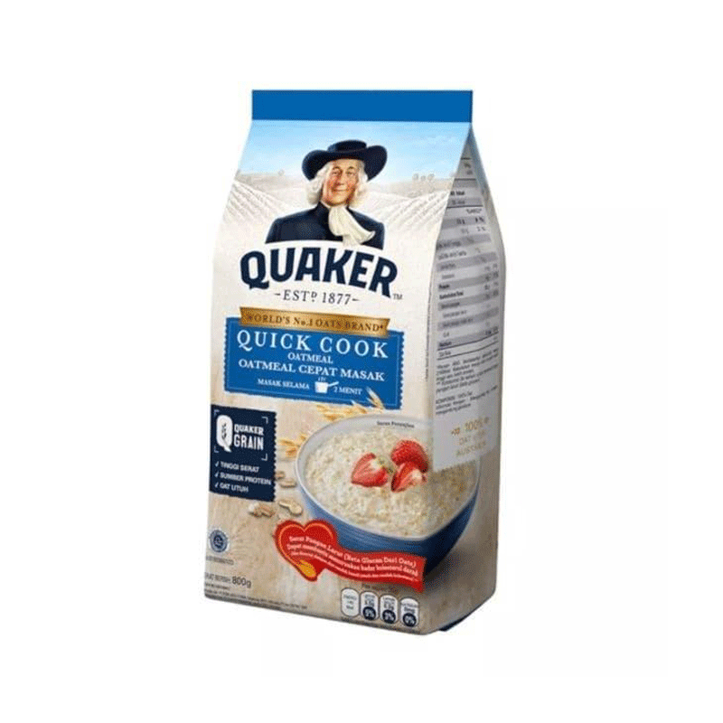 Buy quaker oatmeal oat cepat dimasak blue 200gm at best price in ...