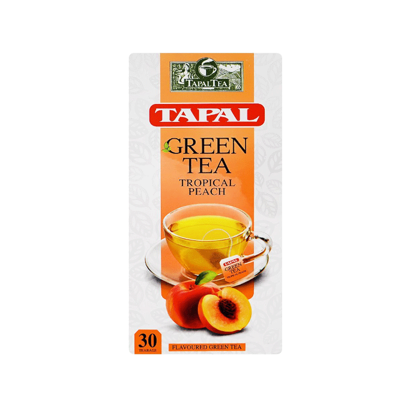 TAPAL GREEN TEA BAGS TROPICAL PEACH 30S