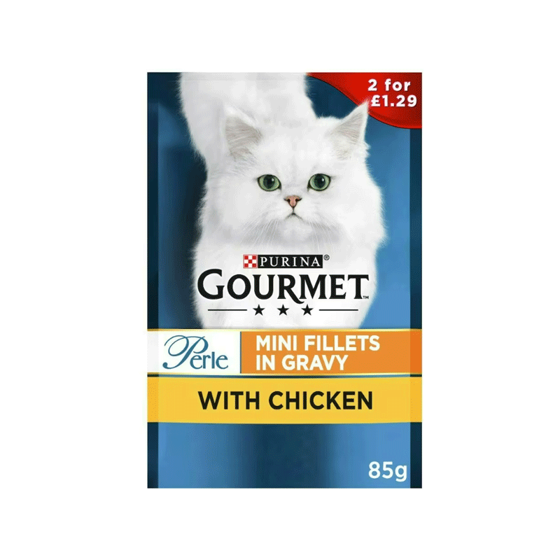 Buy gourmet cat food mini fillets in gravy with chicken 85gm at best ...