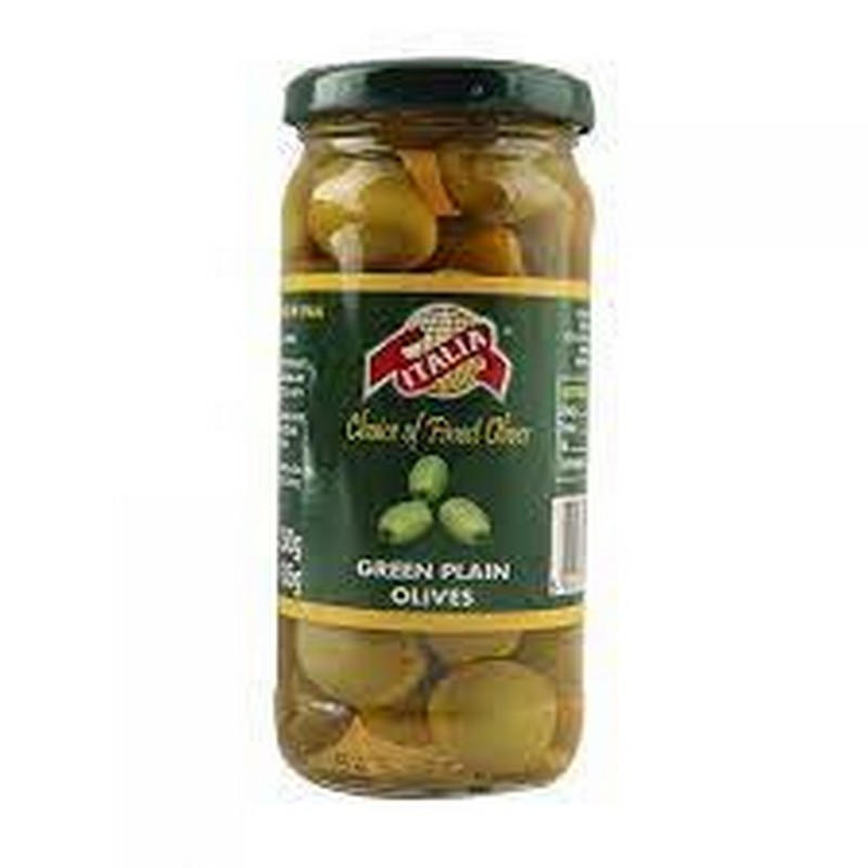 ITALIA GREEN PLAIN OLIVES 230GM
