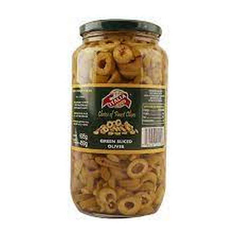 ITALIA GREEN SLICED OLIVES 935GM