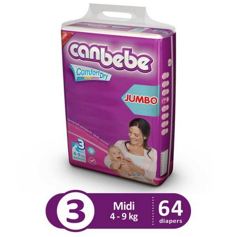 CANBEBE DIAPERS JUMBO 64PCS MIDI3