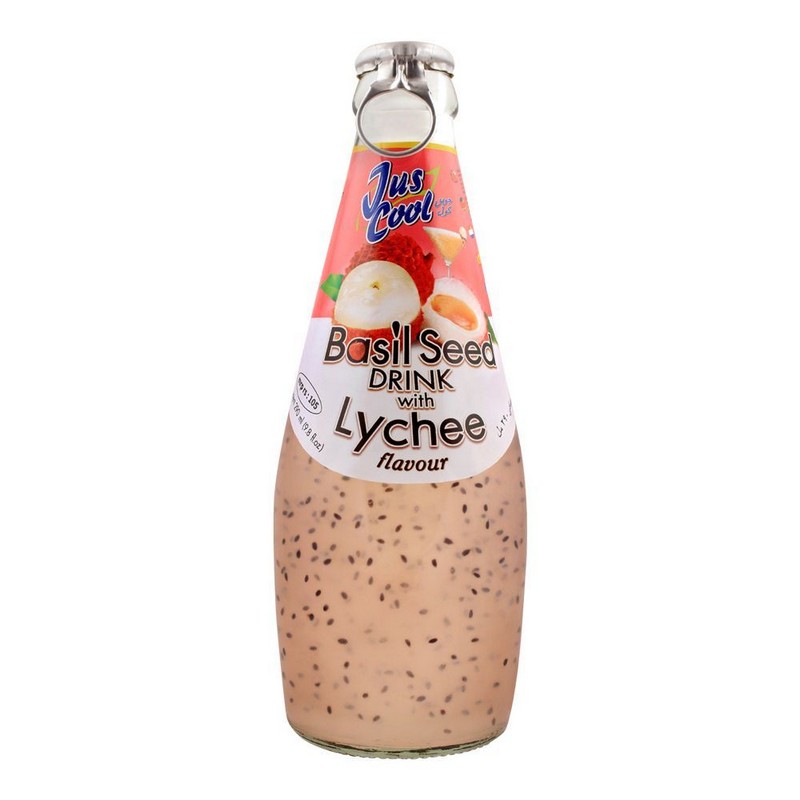 JUST COOL BASIL SEED DRINK LYCHEE 300ML