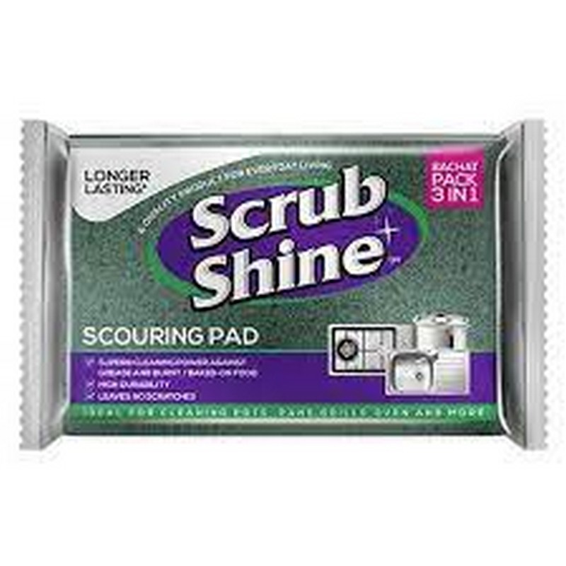 SCRUB SHINE SCOURING PAD 3IN1