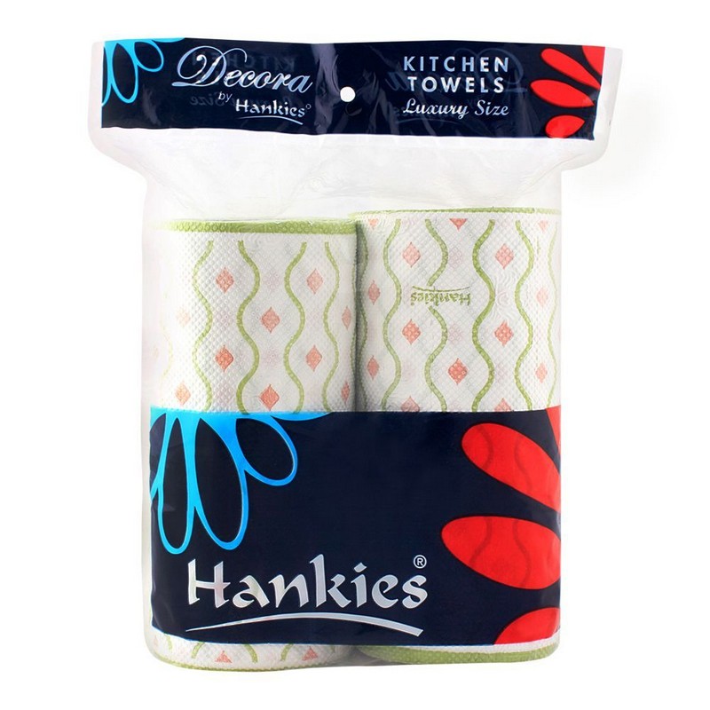 HANKIES TISSUE KITCHEN TOWELS TWIN PACK LUXURY SIZE