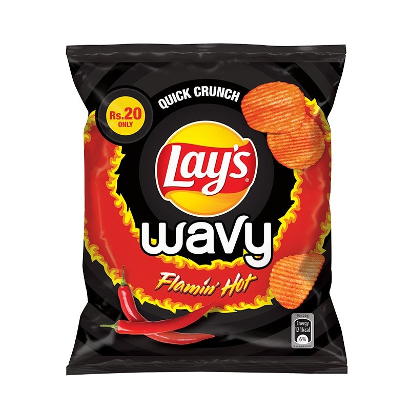 LAYS WAVY CHIPS FLAMING HOT 22GM