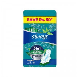 ALWAYS HERBAL FRESHNESS ULTRA THIN EXTRA LONG 28`S