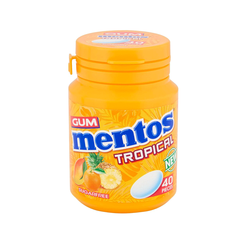 MENTOS TROPICAL GUM 40`S JAR