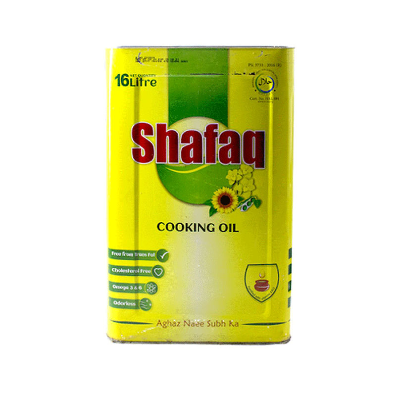SHAFAQ COOKING OIL 16LTR TIN