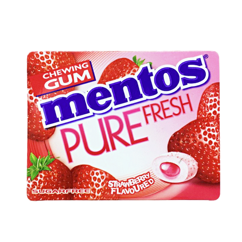 MENTOS SUGAR FREE CHEWING GUM STRAWBERRY 8'S