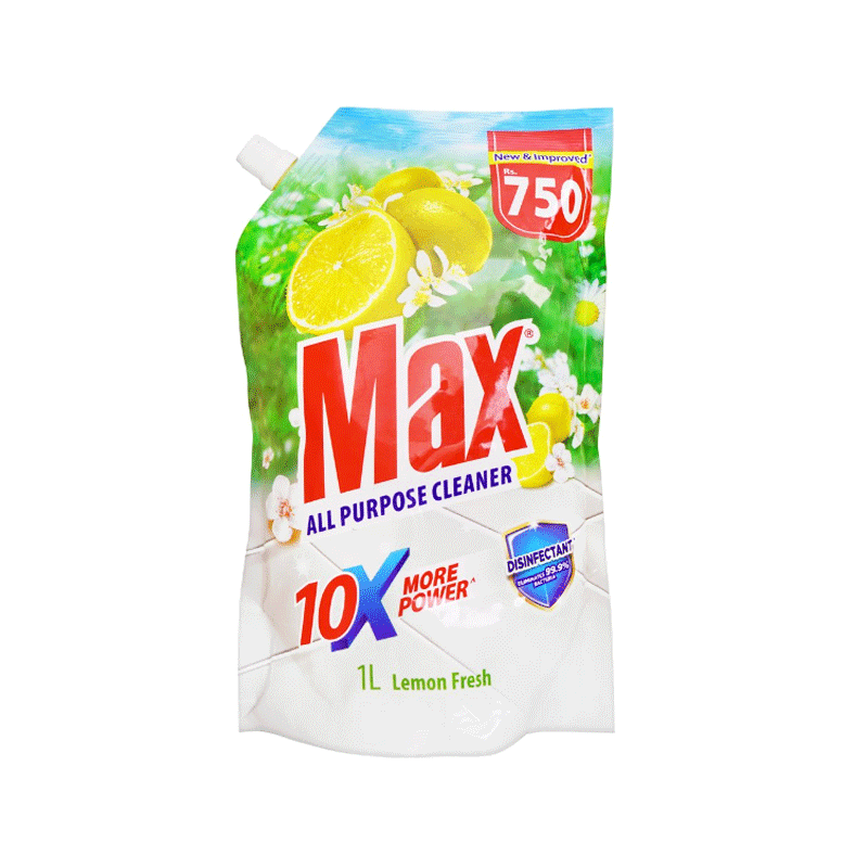 Buy max all purpose cleaner lemon fresh 1ltr pouch at best price in ...