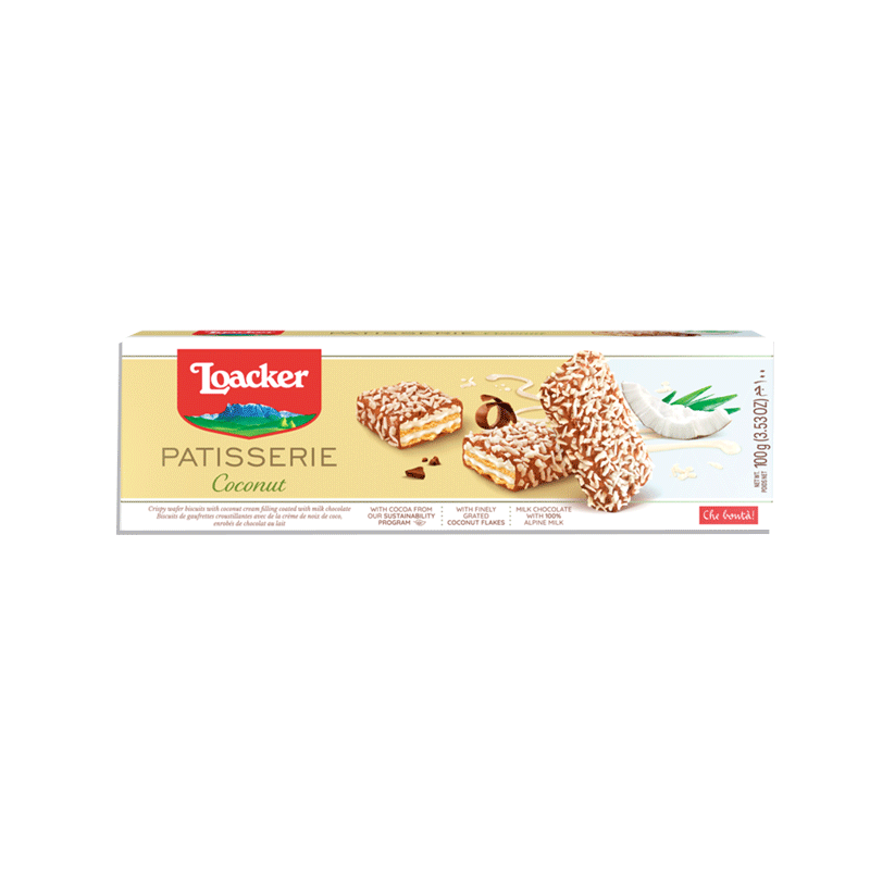 LOACKER QUADRATINI COCONUT 100GM