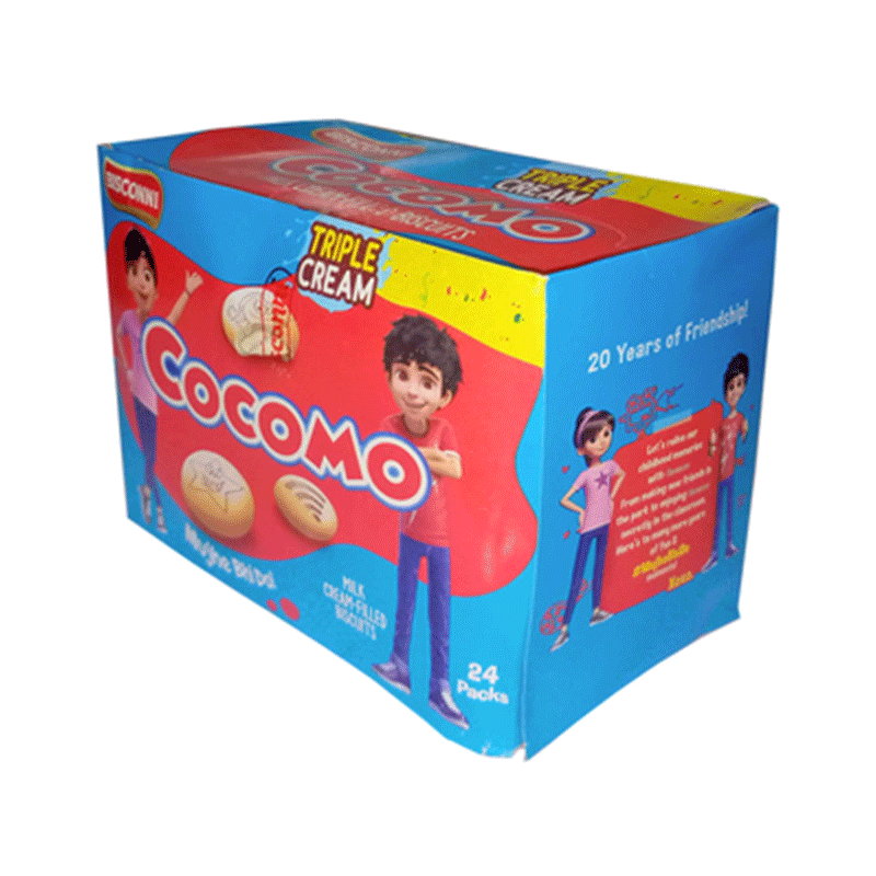 BISCONNI COCOMO TRIPLE MILK CREAM BISCUITS 24'S
