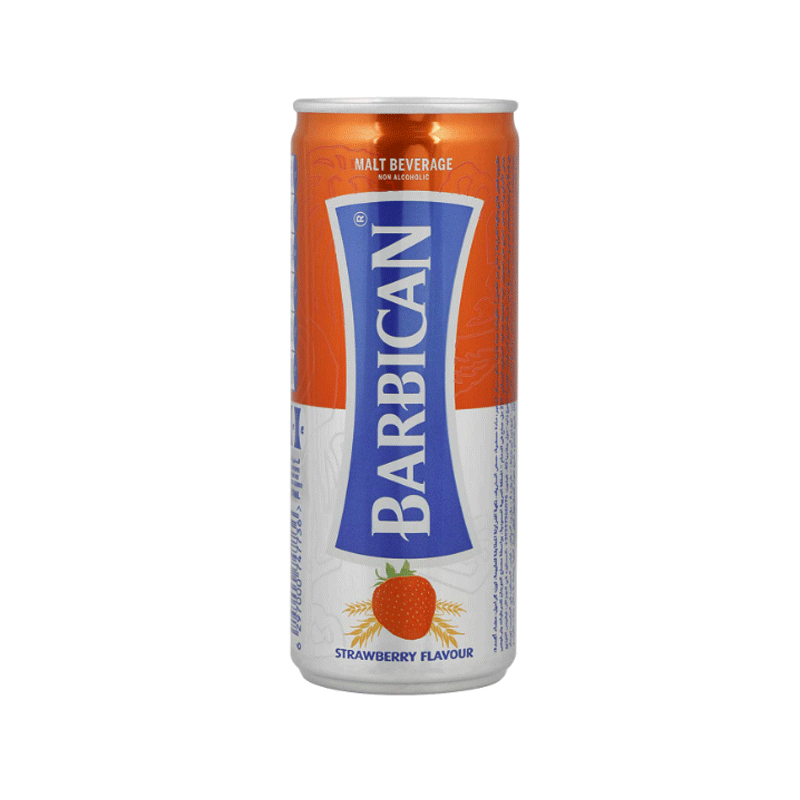 BARBICAN MALT DRINK STRAWBERRY 250ML CAN